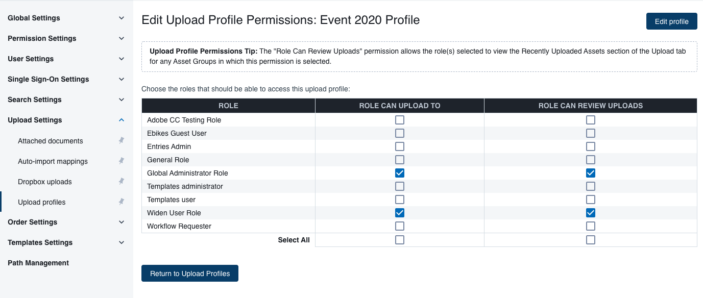 How do I create upload profiles?