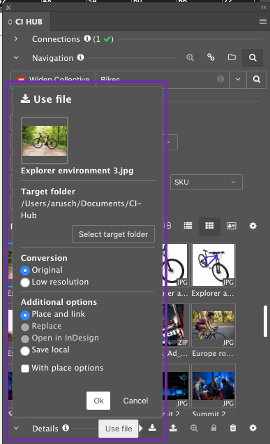 How do I use the CI HUB Connector in Adobe and Office 365?