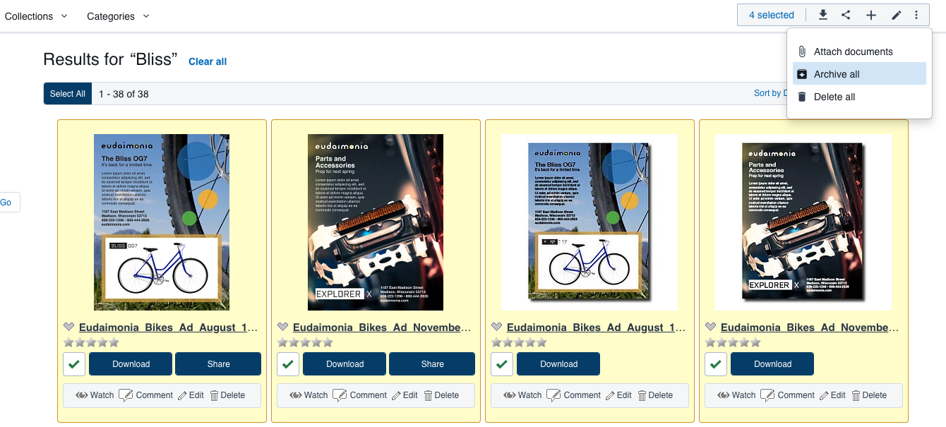 How do I archive assets?
