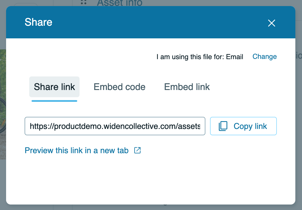 How do I share assets?
