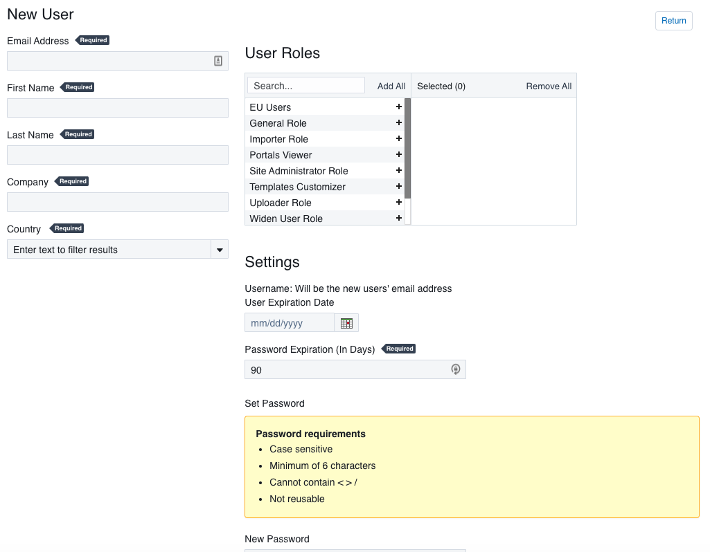 How do I add users to my site and expire users?