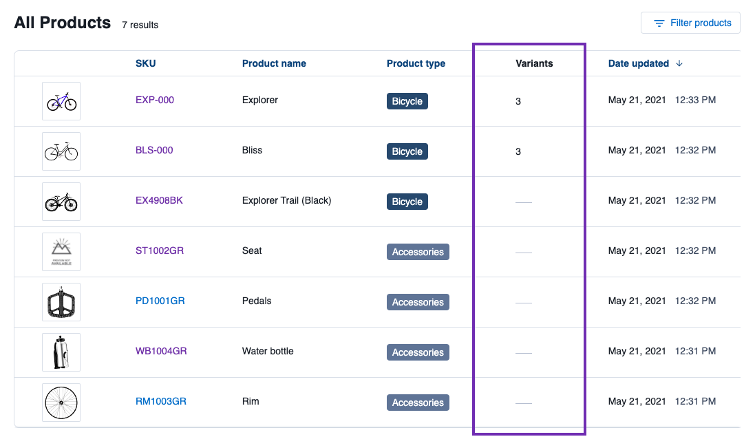 How do I add variants to products?