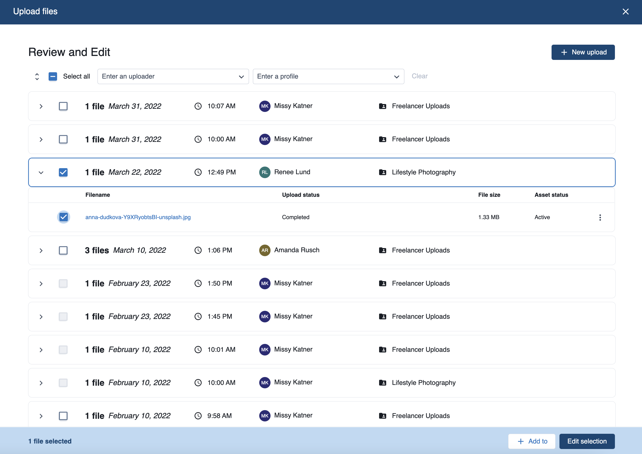 How do I upload files?