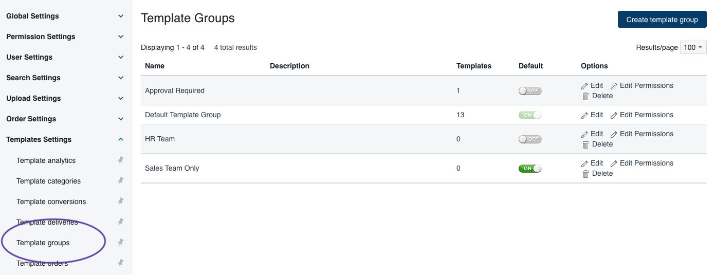 How do I create template groups?