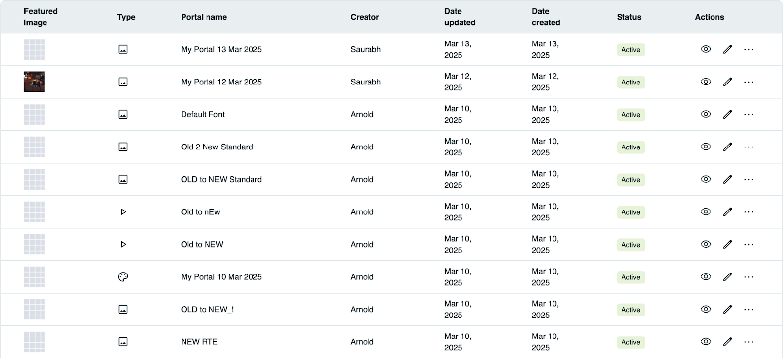 How do I access the Portals Dashboard List View