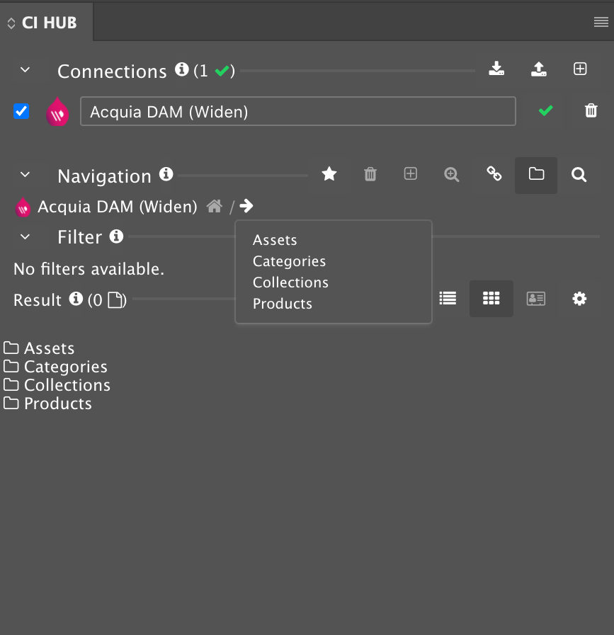 How do I use the CI HUB Connector in Adobe and Office 365?