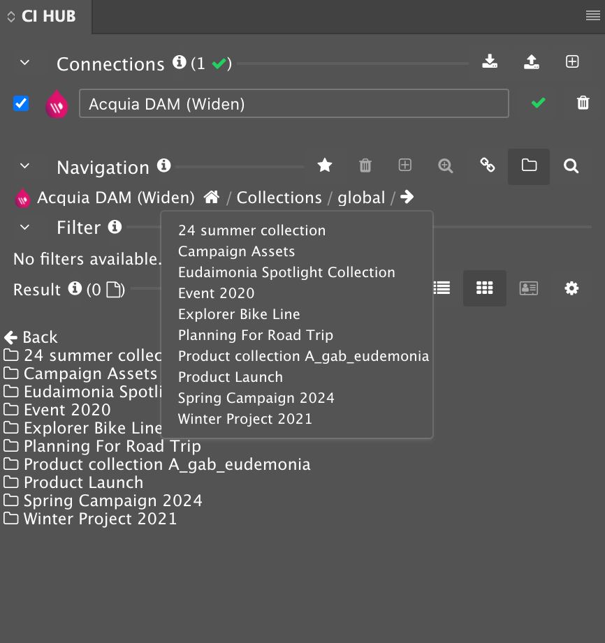 How do I use the CI HUB Connector in Adobe and Office 365?